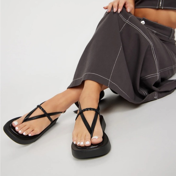 Fashion Nova | Shoes | Fashion Nova Sandal With Braided Strap Detail ...
